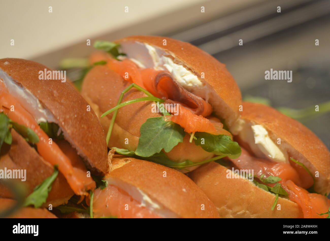 tasty mix italian panini & starters Stock Photo - Alamy