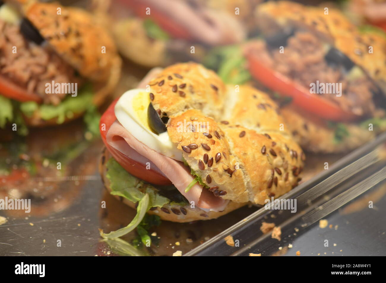tasty mix italian panini & starters Stock Photo - Alamy