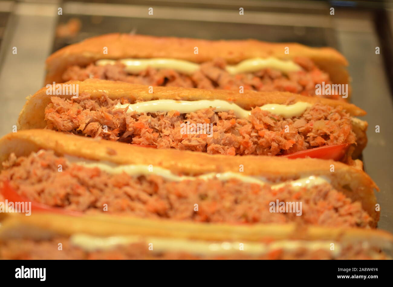 tasty mix italian panini & starters Stock Photo - Alamy