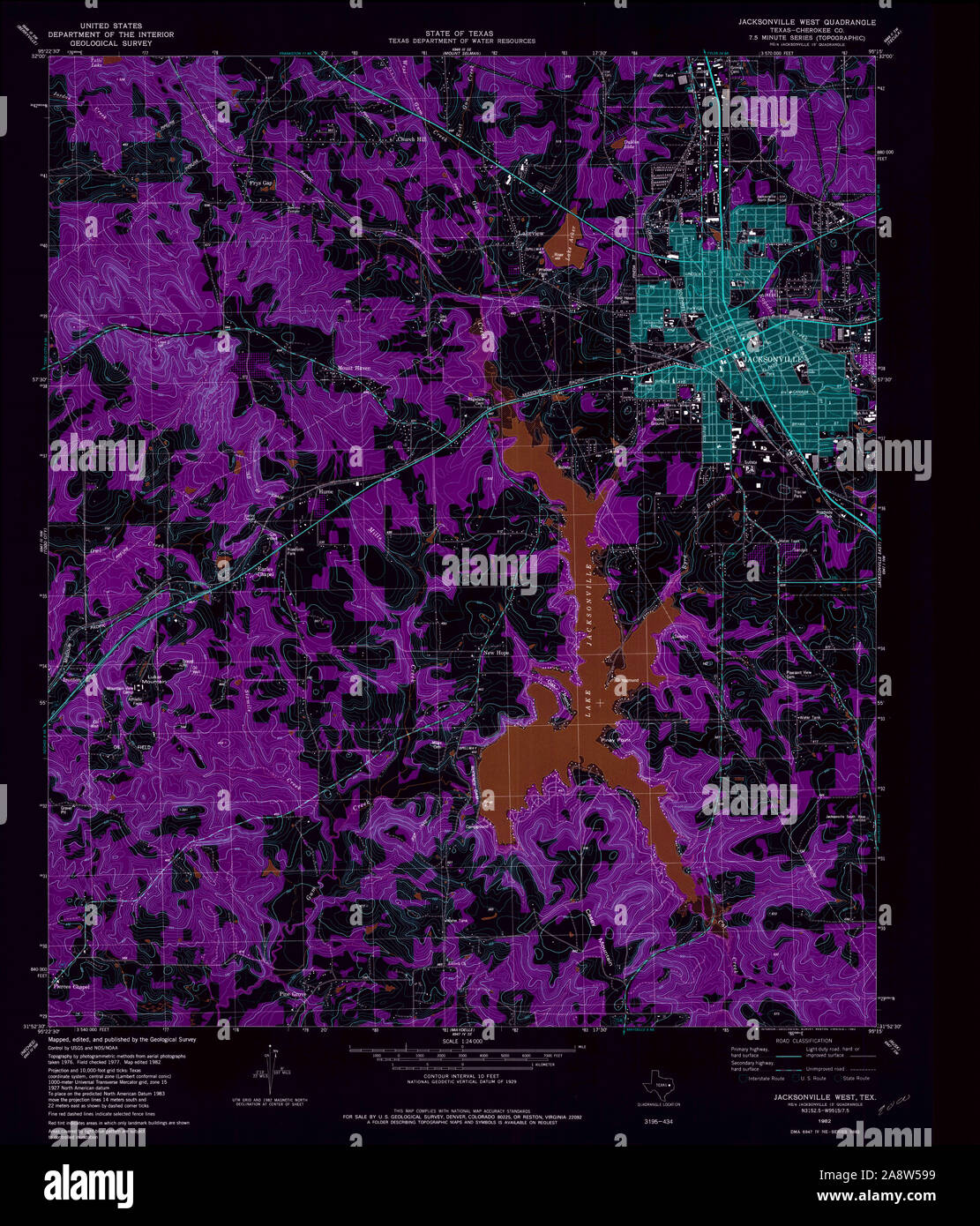 Map of jacksonville texas hi-res stock photography and images - Alamy