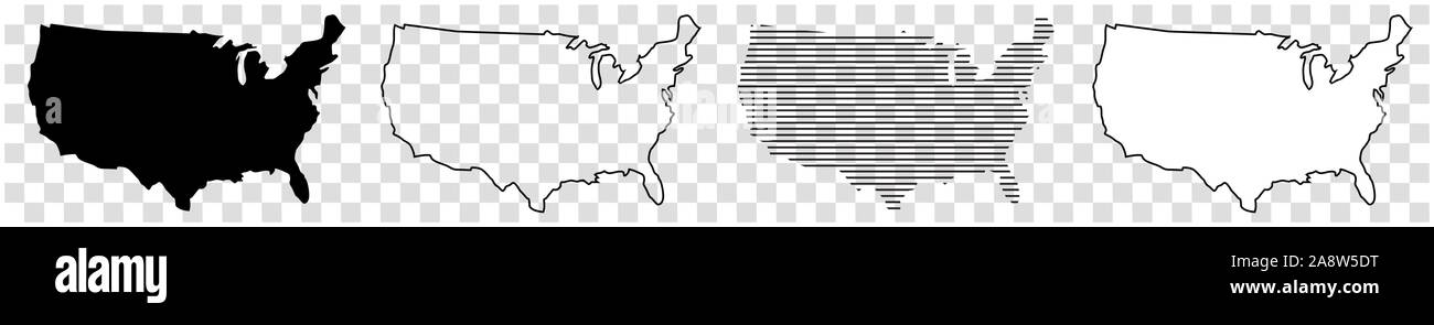 Us map black transparent background Stock Vector Images - Alamy