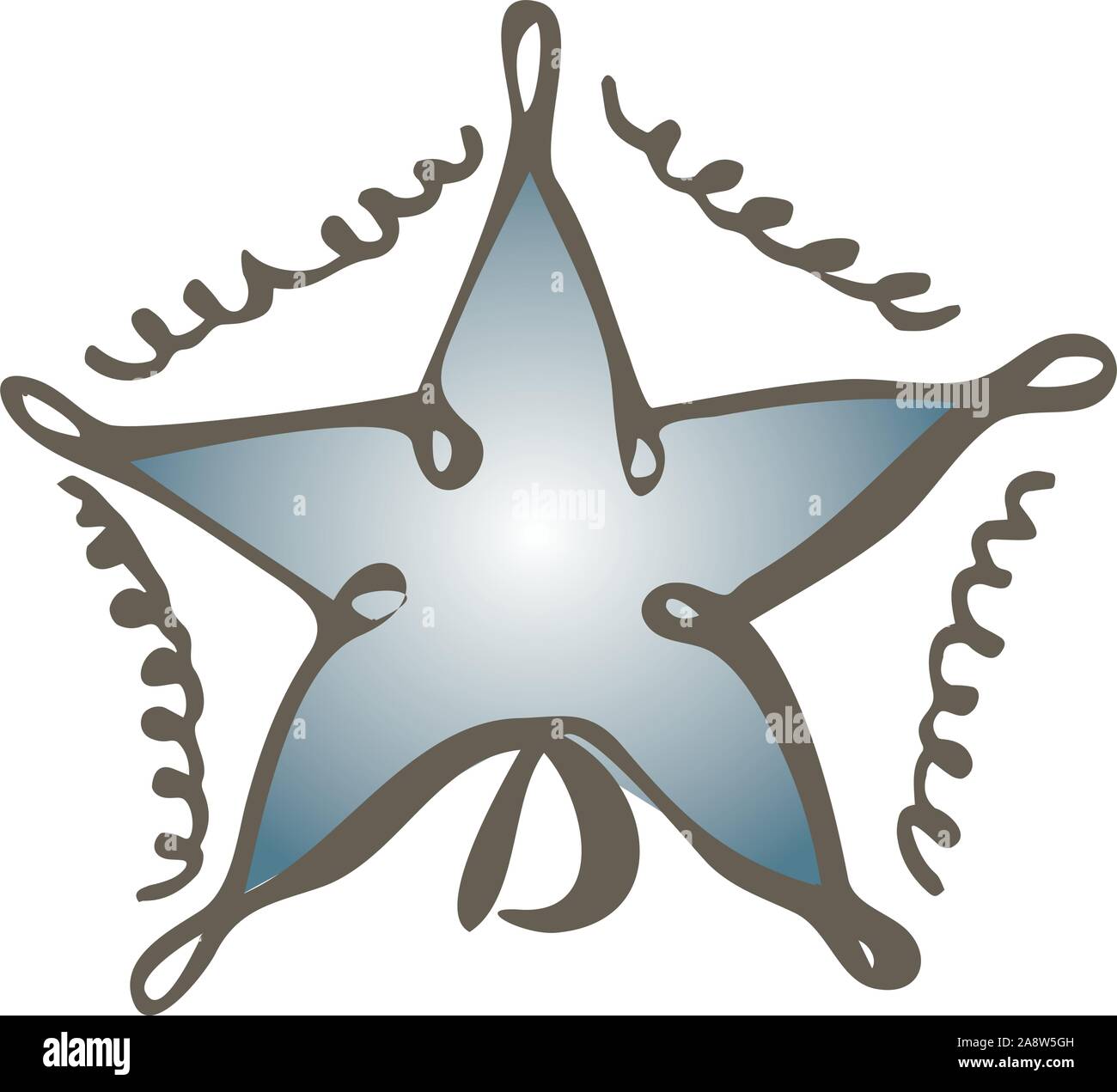 Christmas toy star on a white background hand draw isolated Vector ...