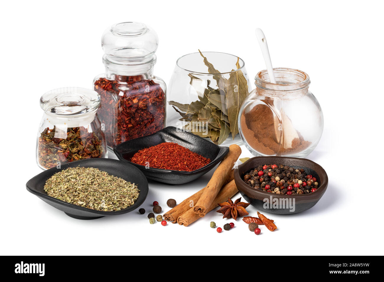 spices set isolated on white background Stock Photo - Alamy