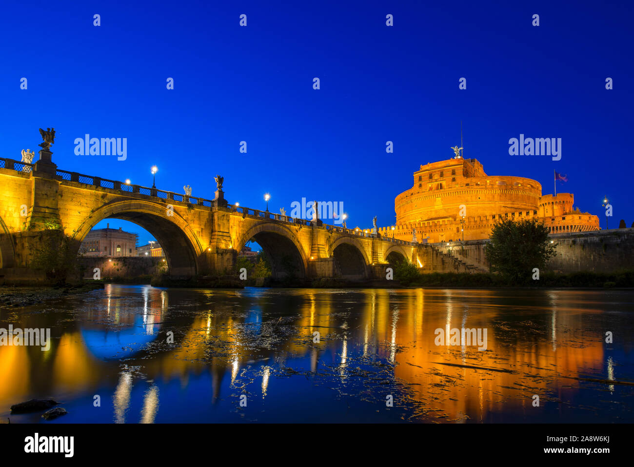 Rome: Castel Saint Angelo at twilight, a landmark commissioned by Roman ...