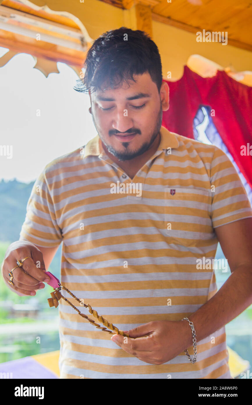 Closeup headshot portrait, happy handsome Indian man, relaxing outside ...