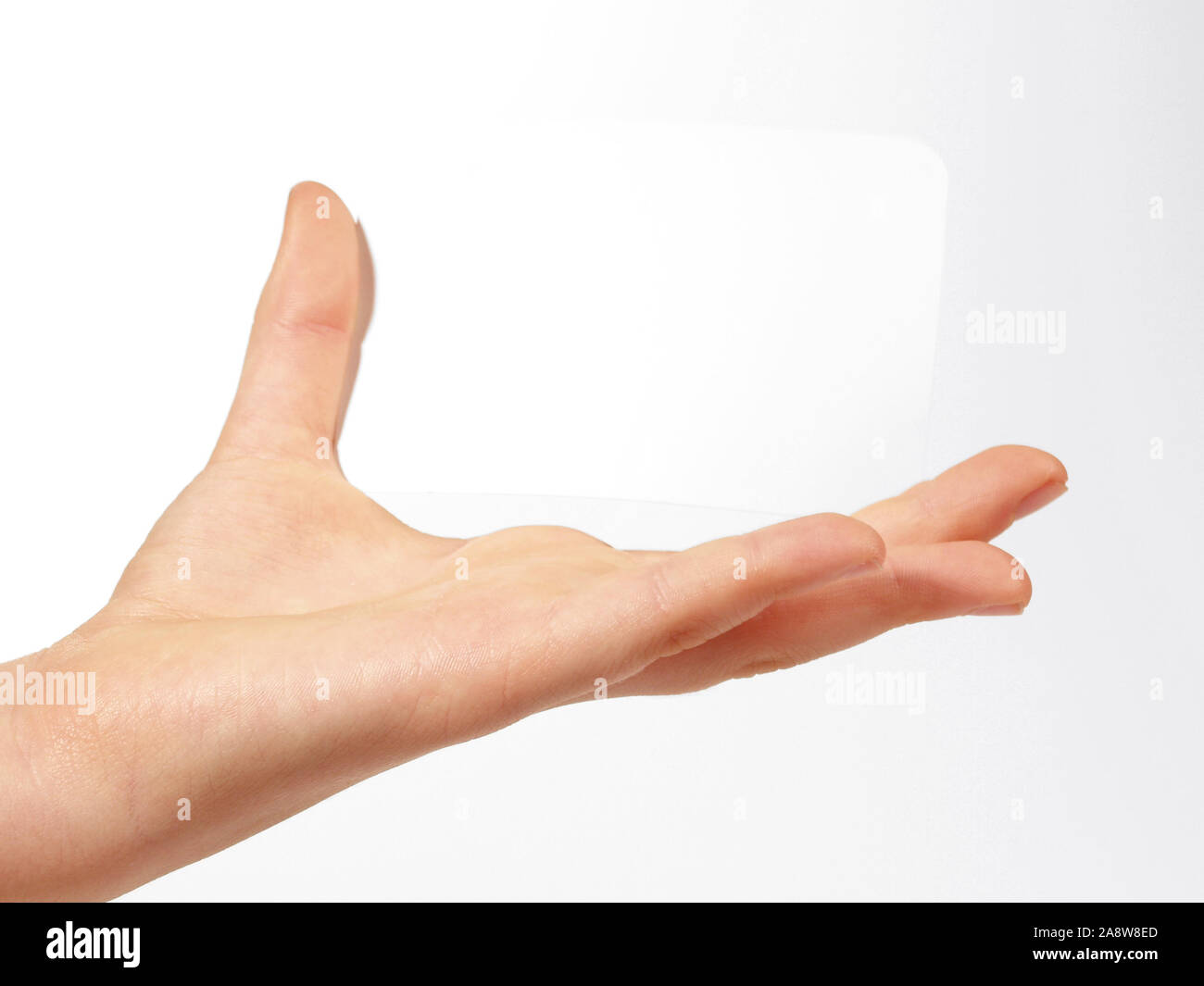 Children Hand holding a white Paper - White Background Stock Photo - Alamy