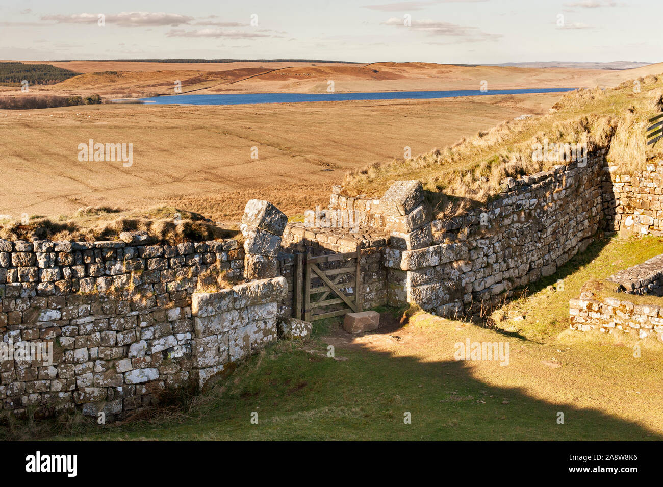 Remains of arch over Roman gateway at milecastle 37 on Hadrian's Wall ...