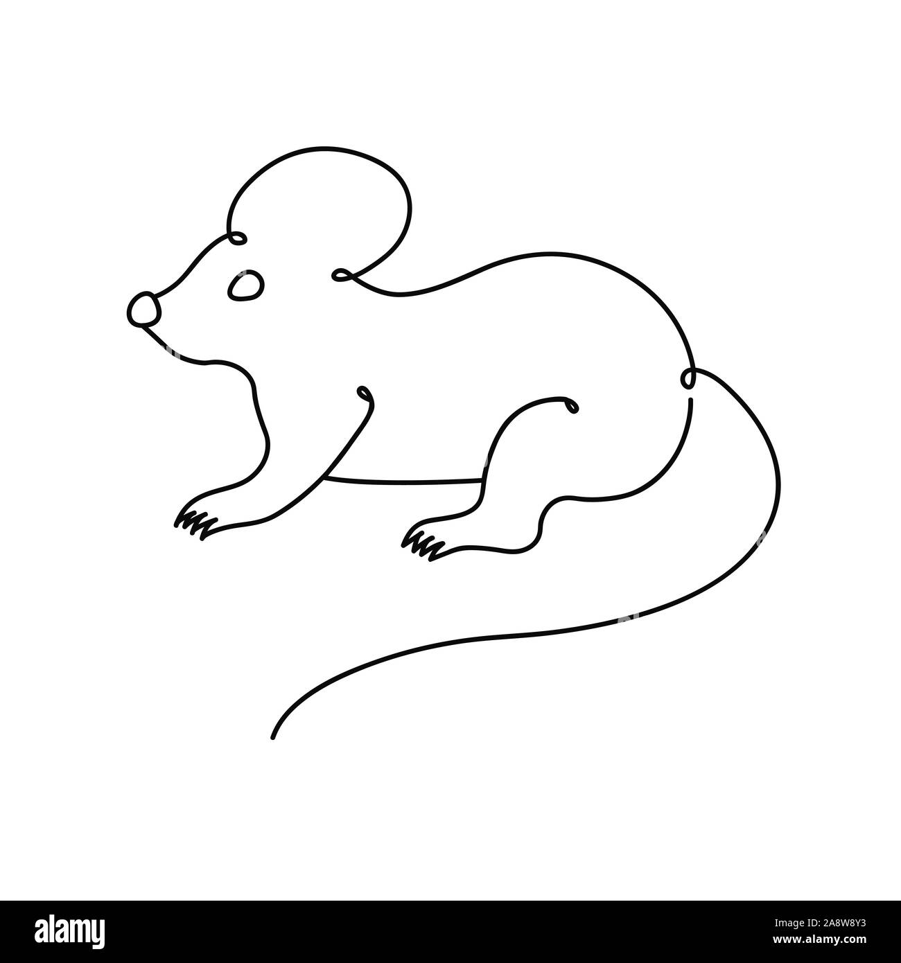 Mouse Drawn In One Line Vector Illustration Stock Vector Image Art mouse-drawn-in-one-line-vector-illustration-stock-vector-image-art