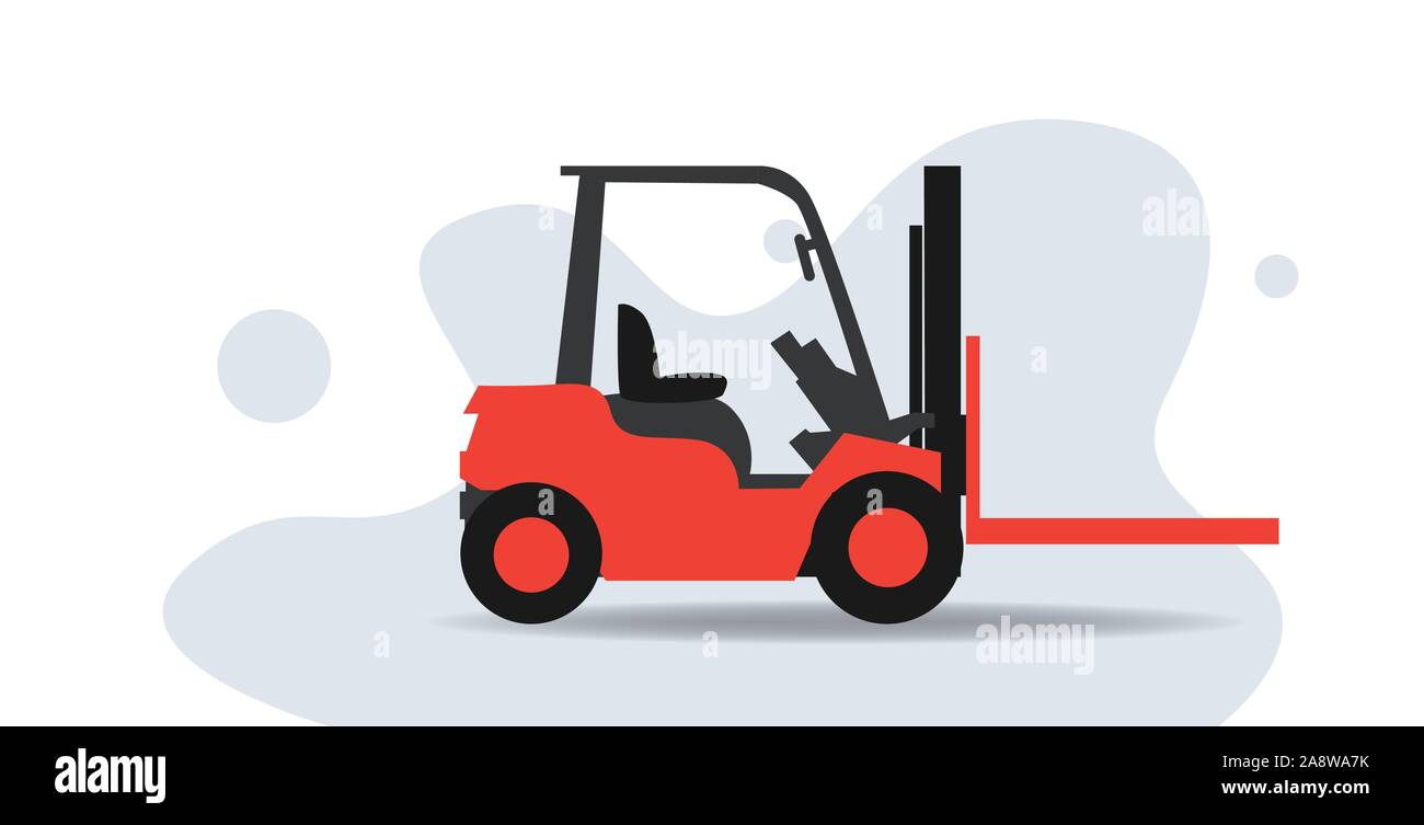 cartoon forklift truck for containers logistic transport concept sketch ...