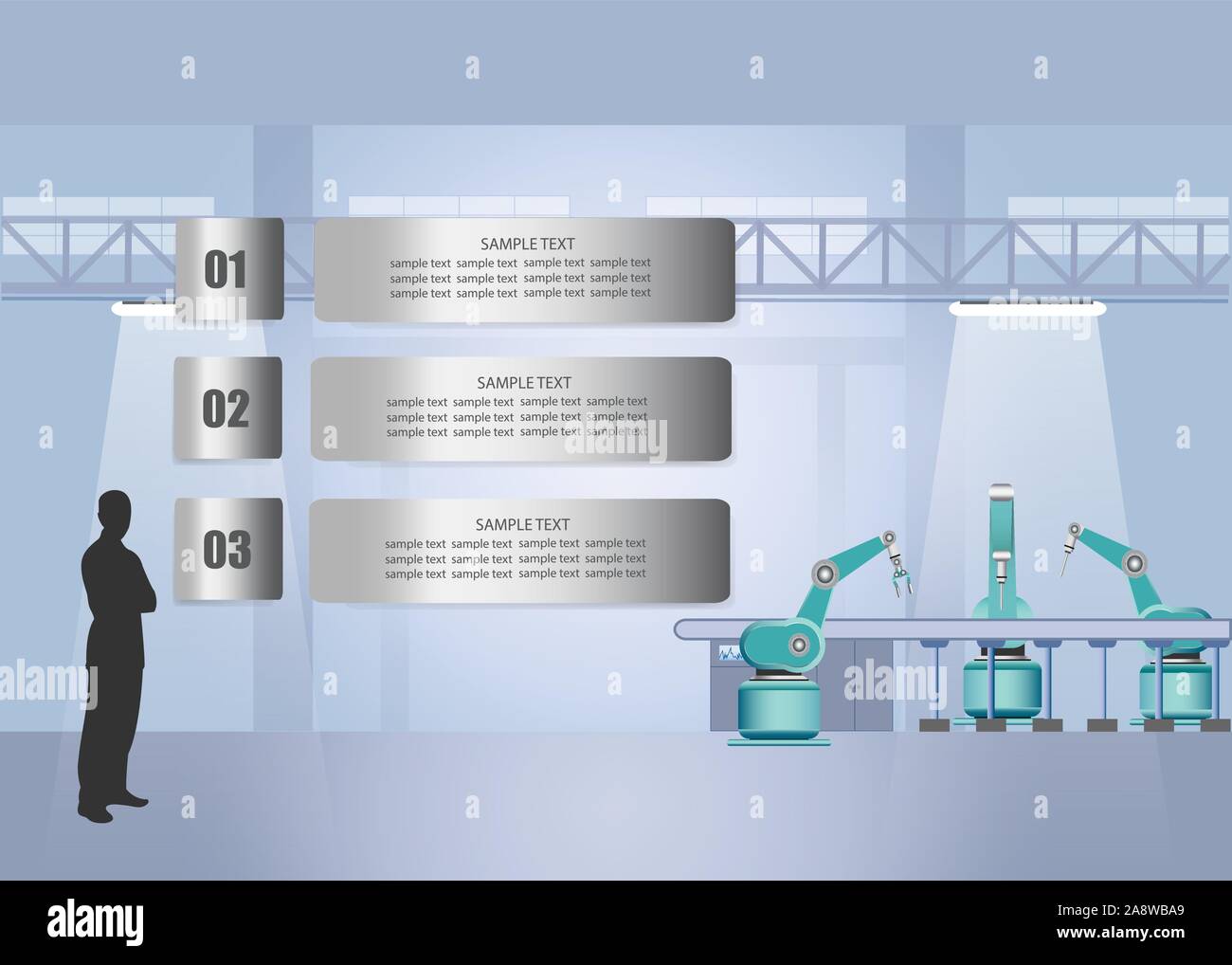 Industrial template infographics ready for your presentation. Robots ...