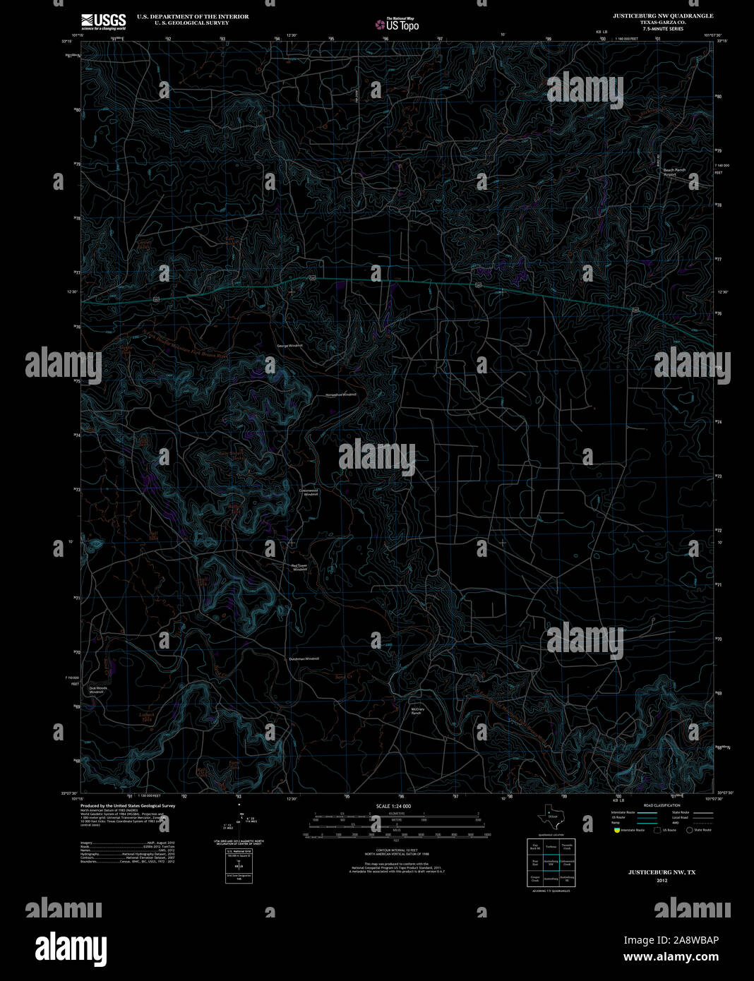 Map of justiceburg hi-res stock photography and images - Alamy
