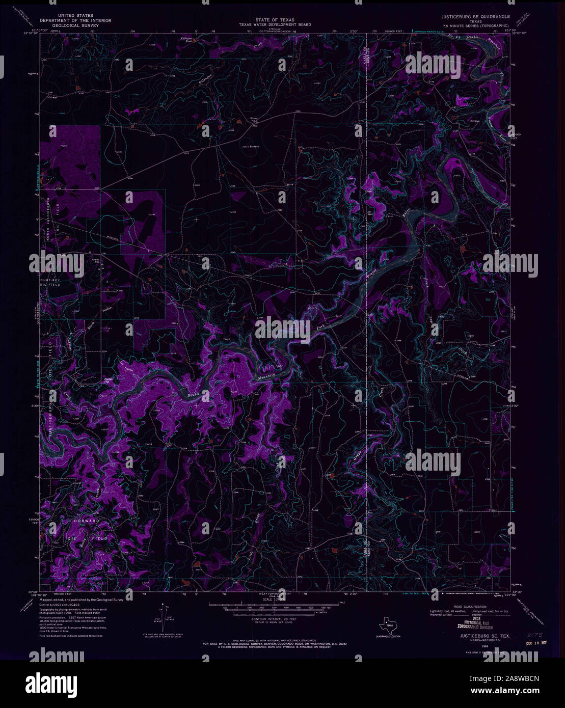Map of justiceburg texas hi-res stock photography and images - Alamy