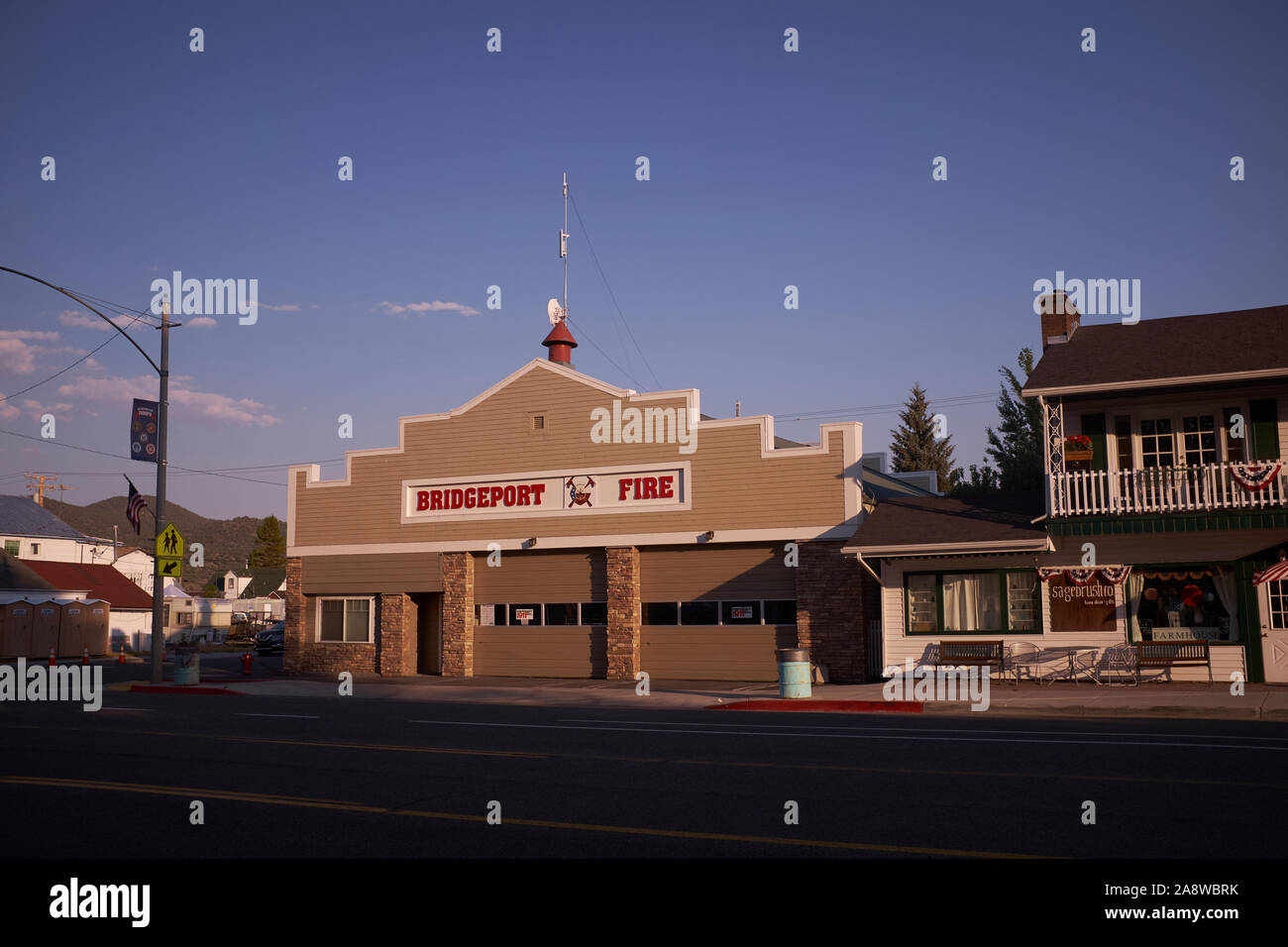 The Fire Station in the town of Bridgeport, California, USA Stock Photo ...