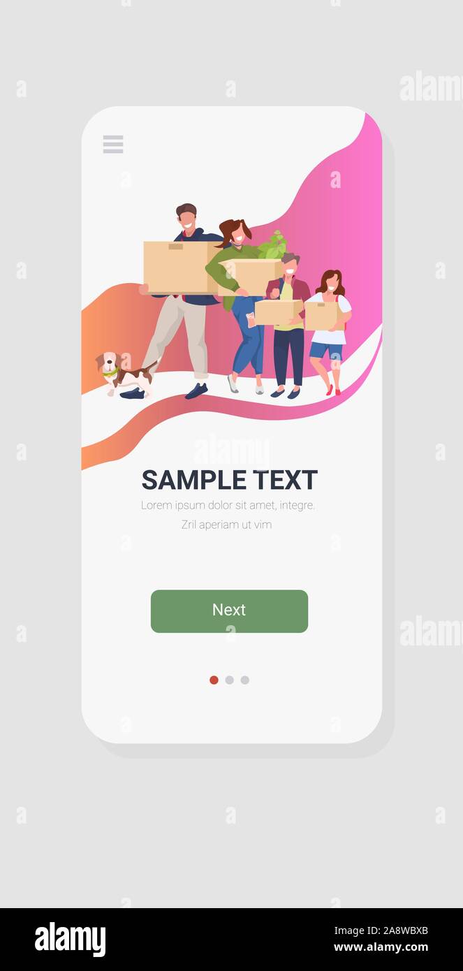 Family packing boxes Stock Vector Images - Alamy