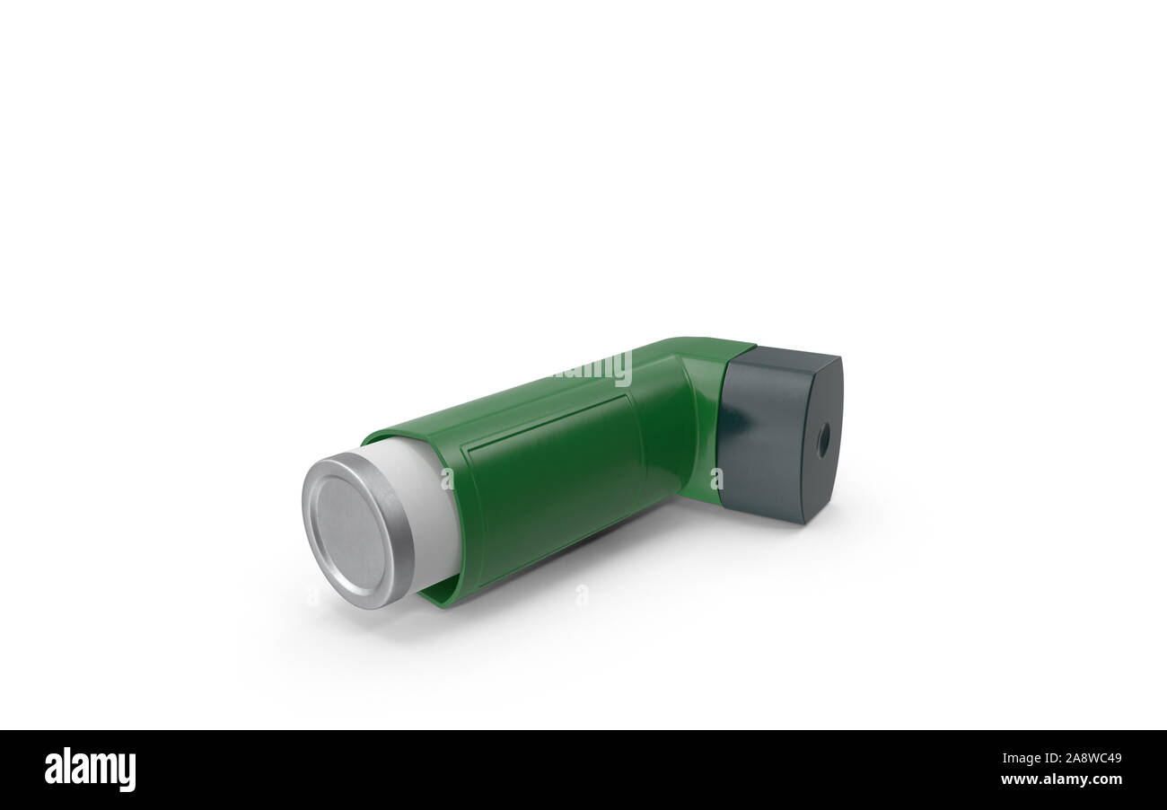 3D Inhaler against white background with real drop shadow to symbolize ...