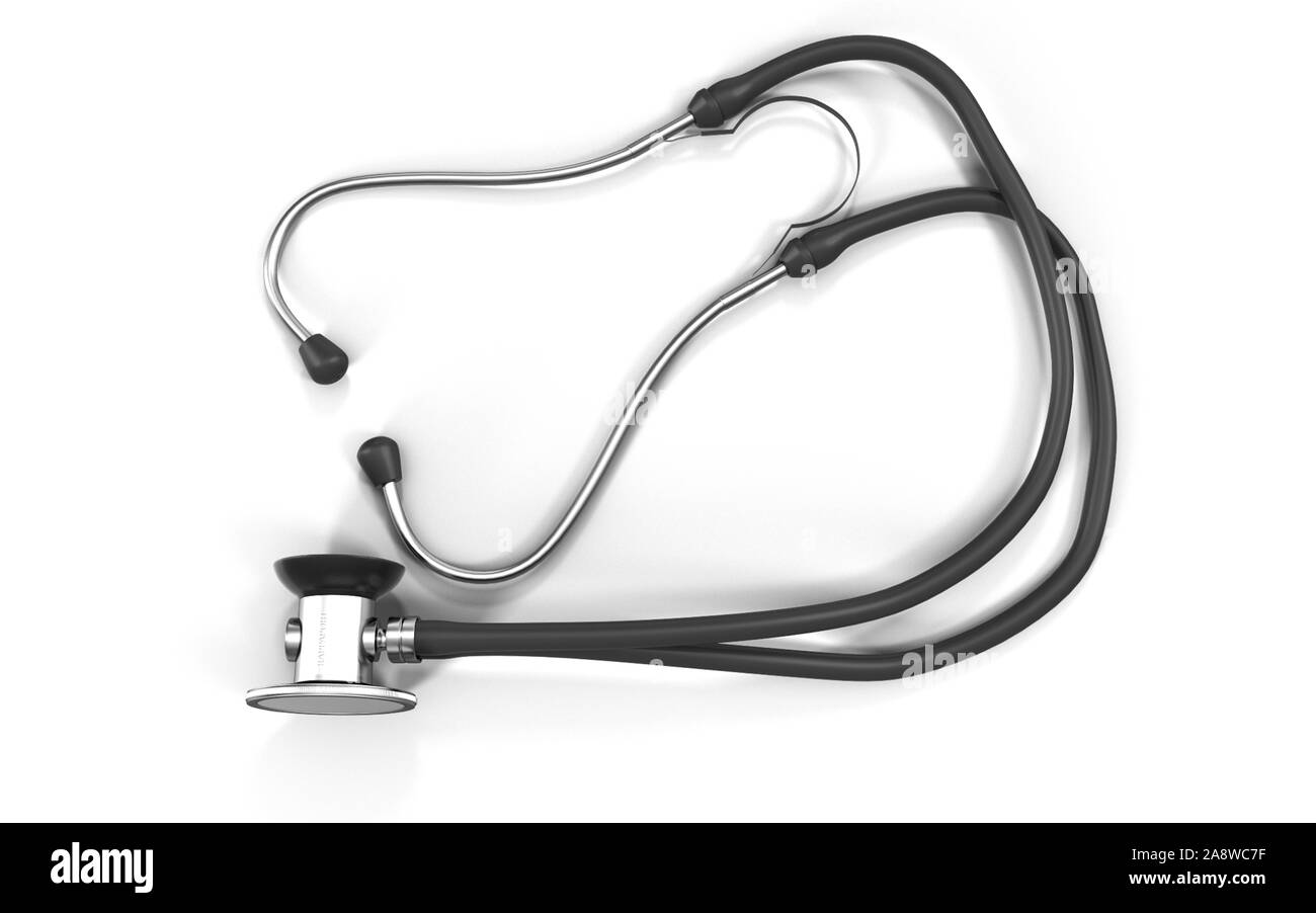 3D Stethoscope against white background with real drop shadow to ...