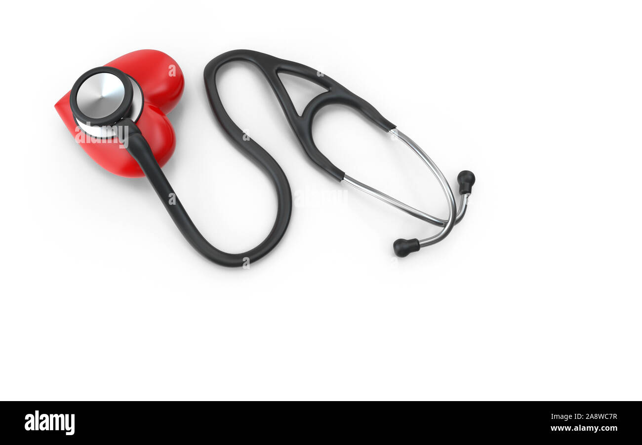 3D Stethoscope against white background with real drop shadow to ...