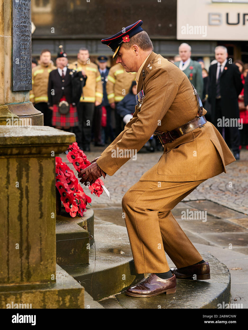 War Memorial, Elgin High Street, Moray, UK. 10th Nov, 2019. UK. This is ...