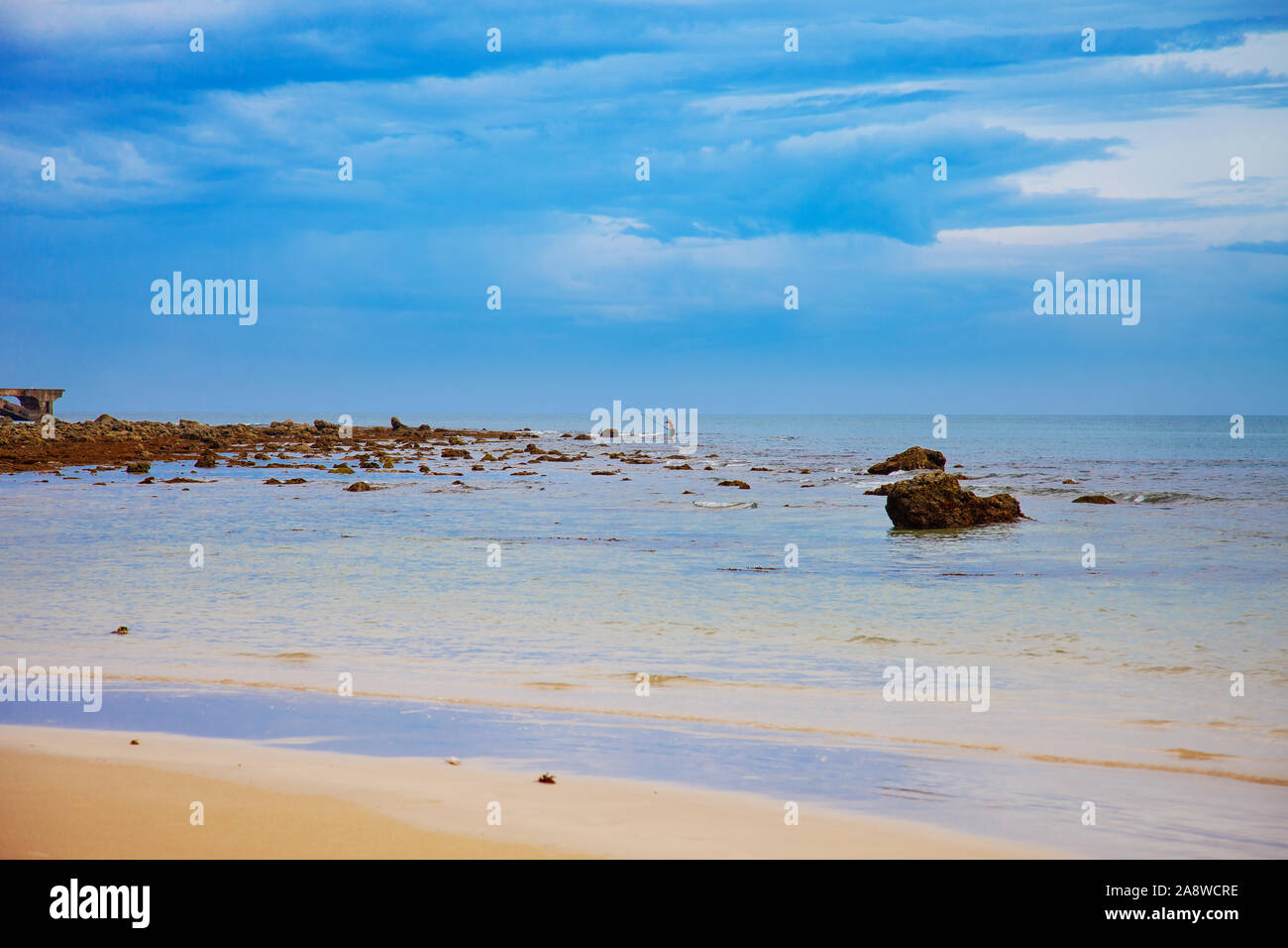 Hainan island tropical landscape with sea and blue sky Stock Photo - Alamy