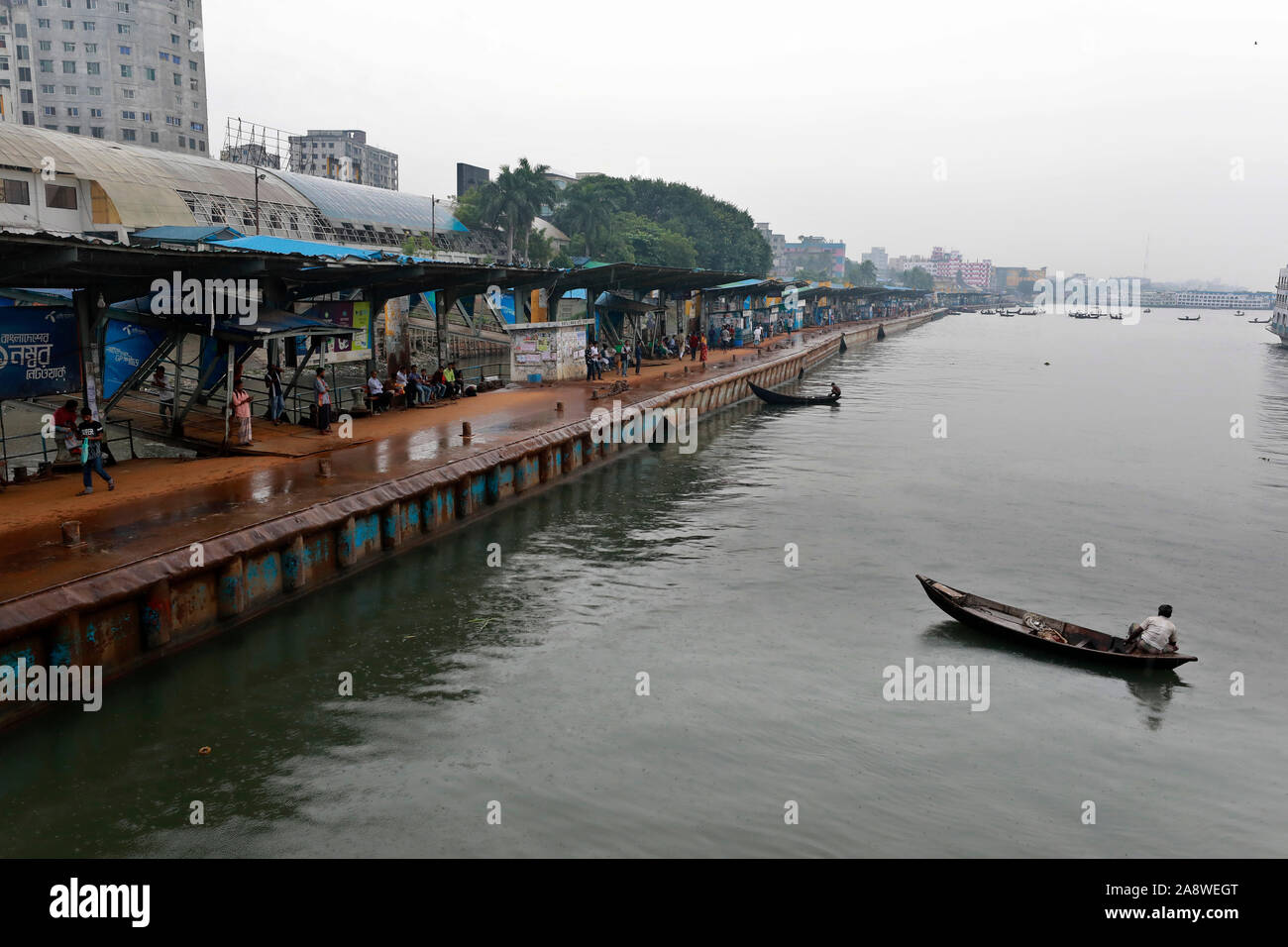 Dhaka, Bangladesh - November 09, 2019: The empty launch terminal at ...