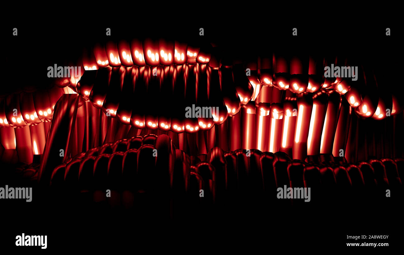 Stylish red metallic black background with lines and waves. 3d ...