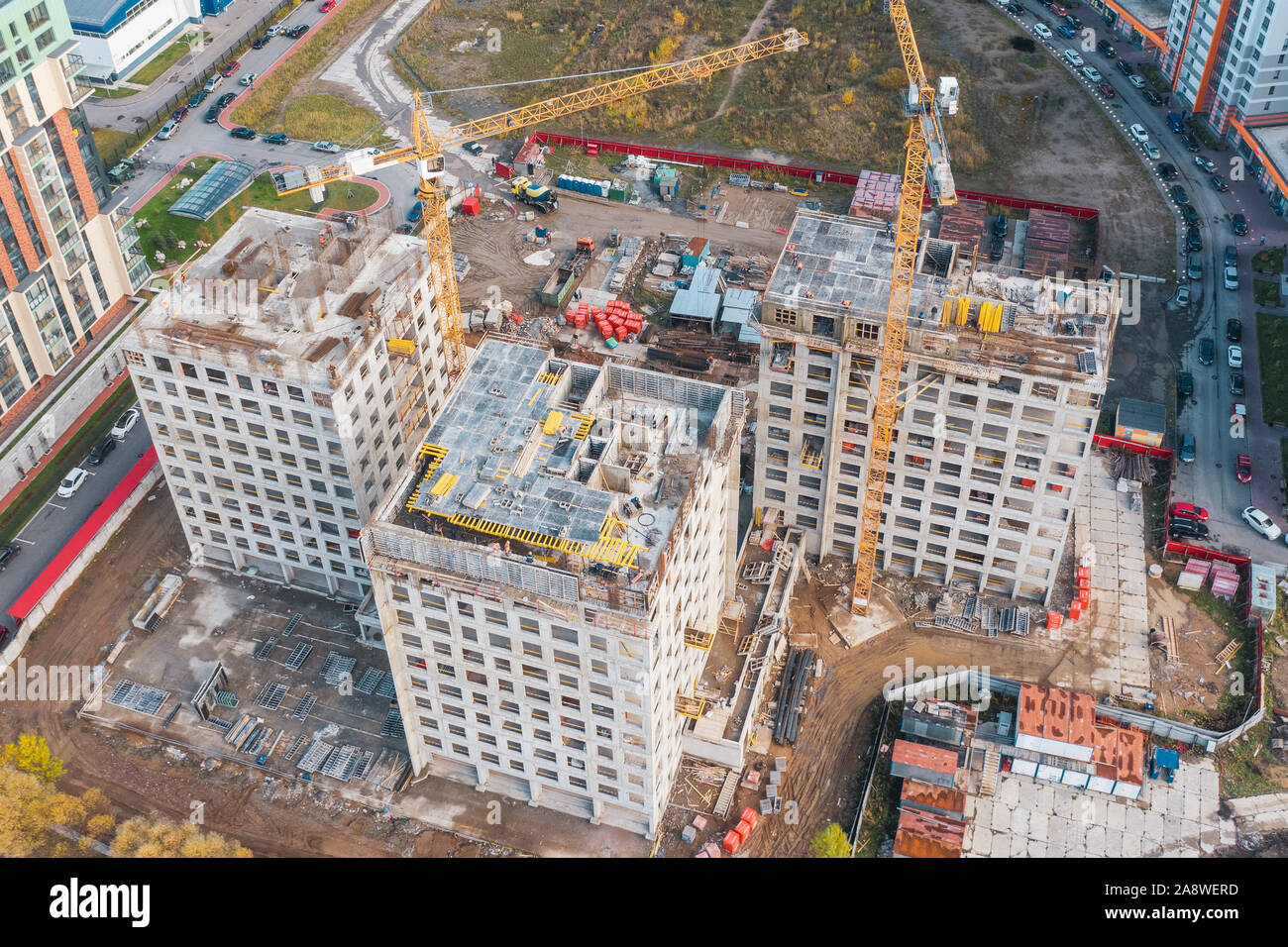 Modern buildings under construction drone hi-res stock photography and ...