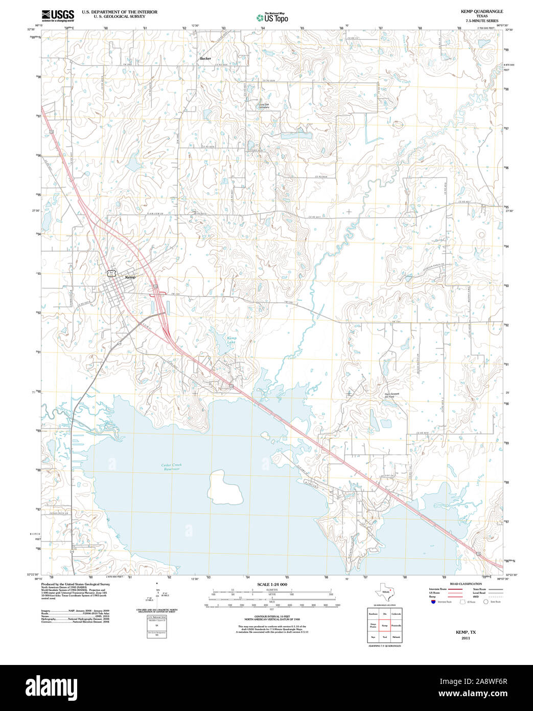 Kemp texas map hi-res stock photography and images - Alamy