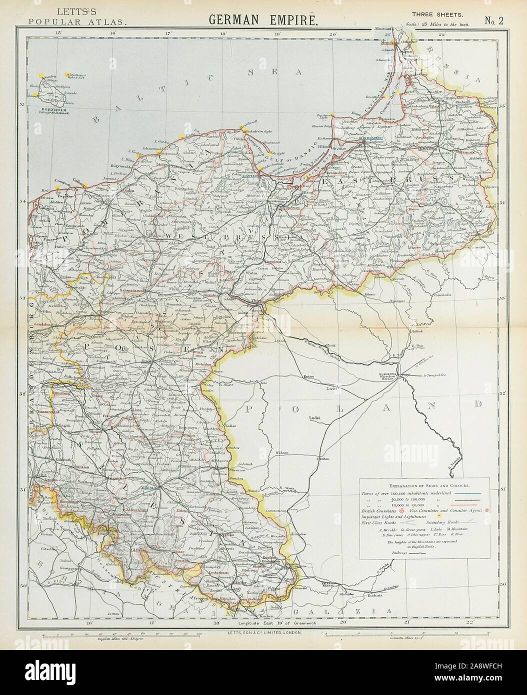 EAST GERMAN EMPIRE. Prussia Poland Posen Silesia Pomerania. LETTS 1883 ...