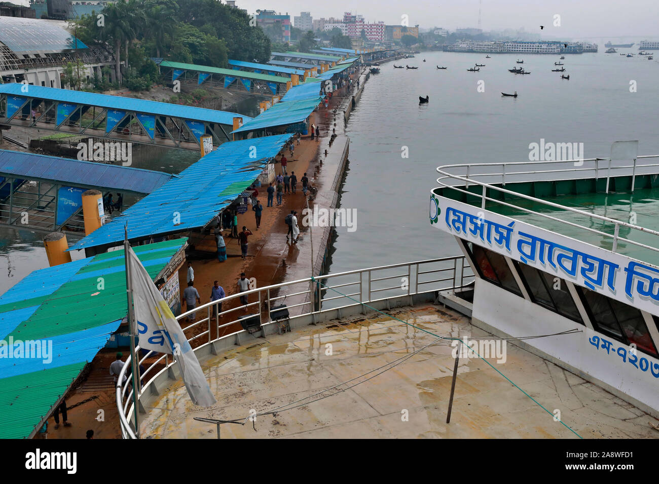 Dhaka, Bangladesh - November 09, 2019: The empty launch terminal at ...