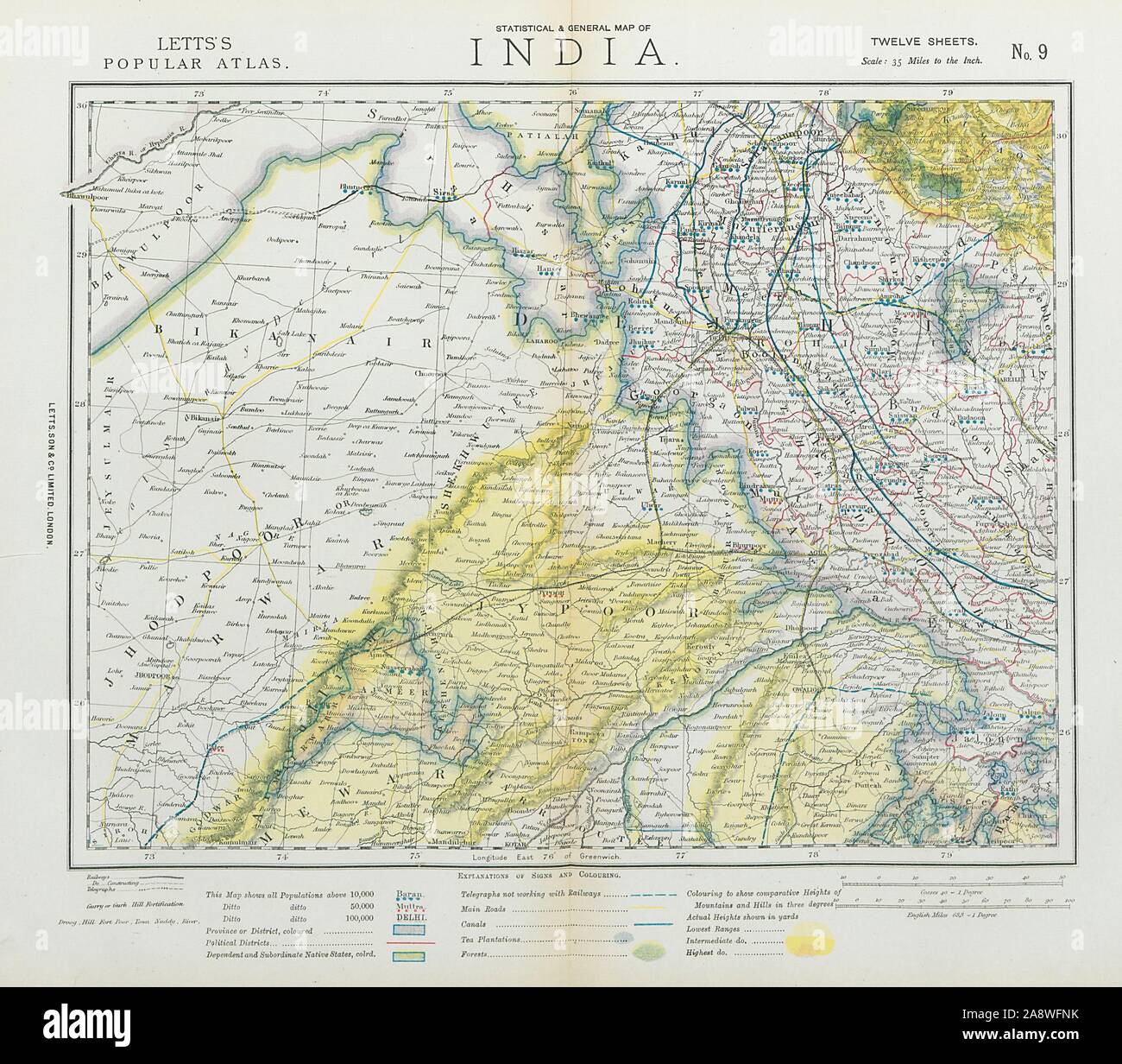 RAJASTHAN British India Delhi Jaipur Jodhpur Agra Tea plantations LETTS ...