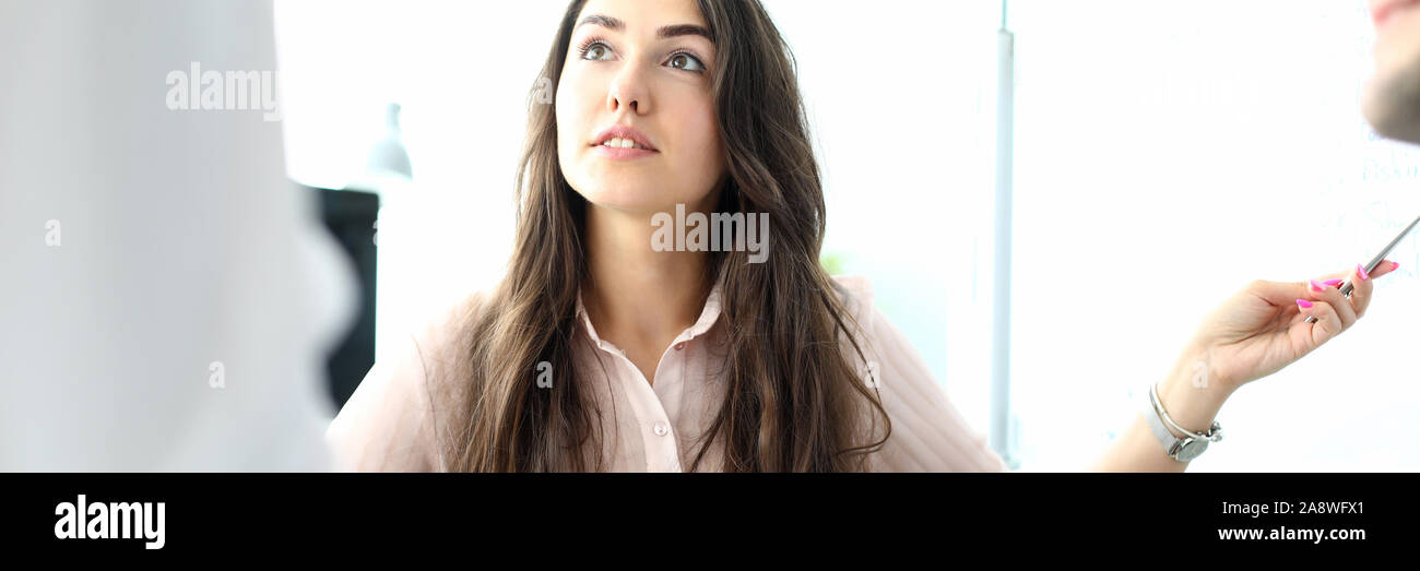 Female manager and male secretary hi-res stock photography and images ...
