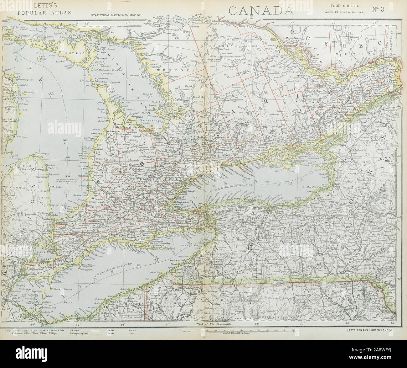 Map of lake erie hi-res stock photography and images - Alamy