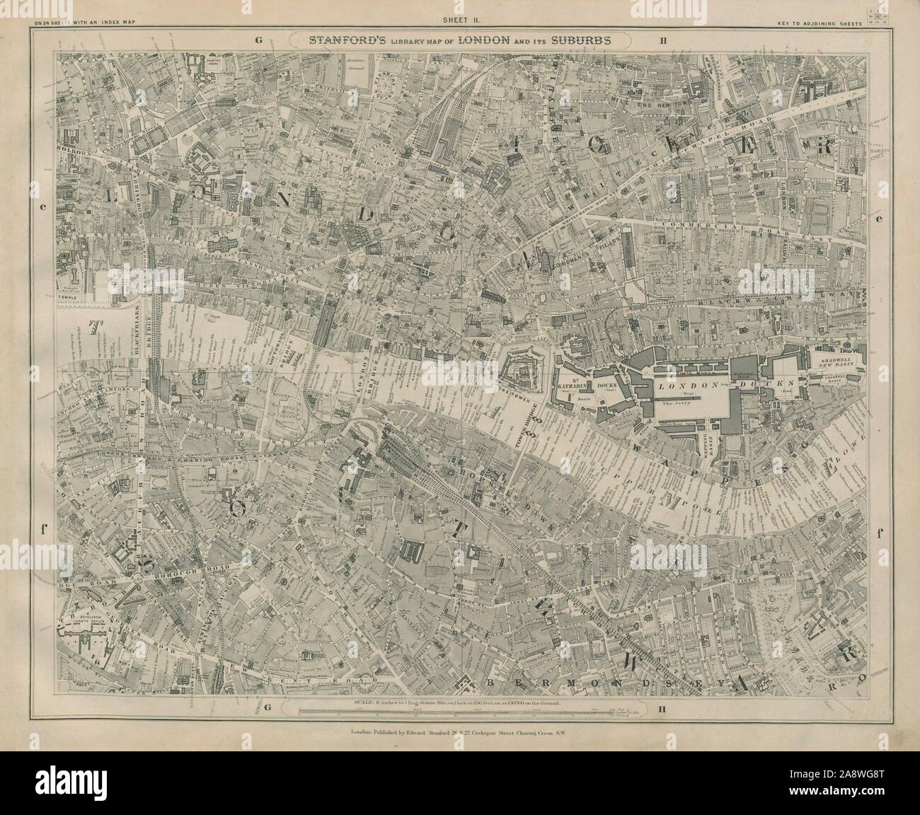 Stanford Library map of London Sheet 11 Whitechapel Southwark City ...
