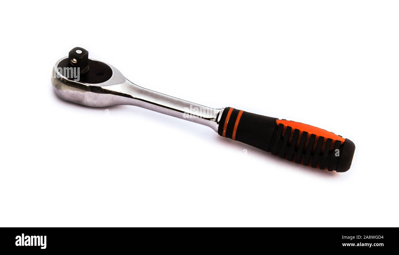 Ratchet wrench for union head short on a white background Stock Photo ...