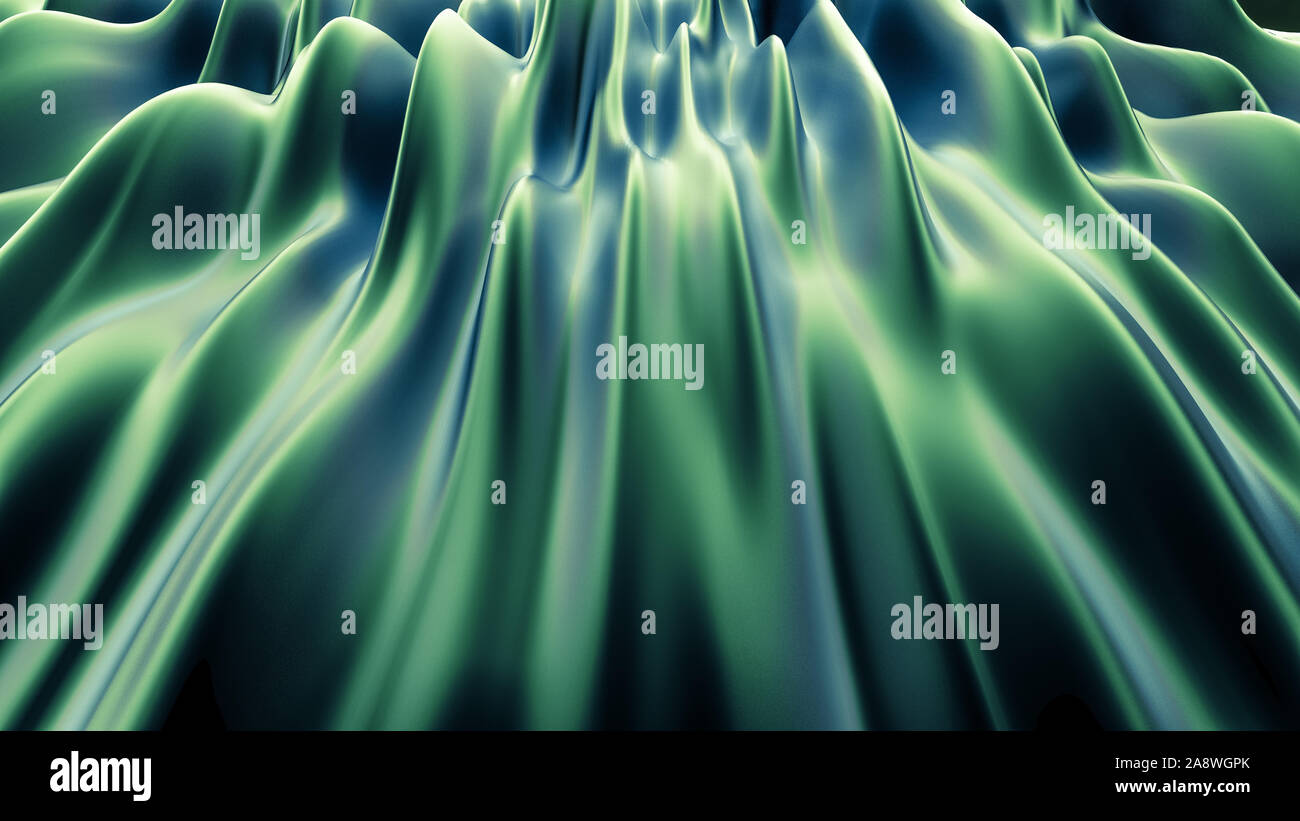 Luxury green drapery fabric background. 33d rendering 3d illustration ...