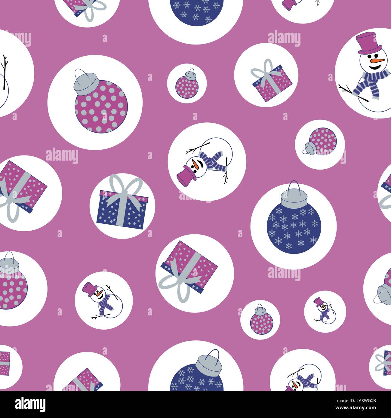 Cute hand drawn Christmas pattern background with christmas motifs ...