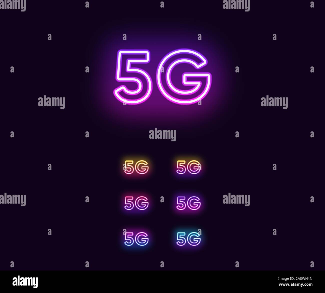 Neon sign traffic Stock Vector Images - Alamy