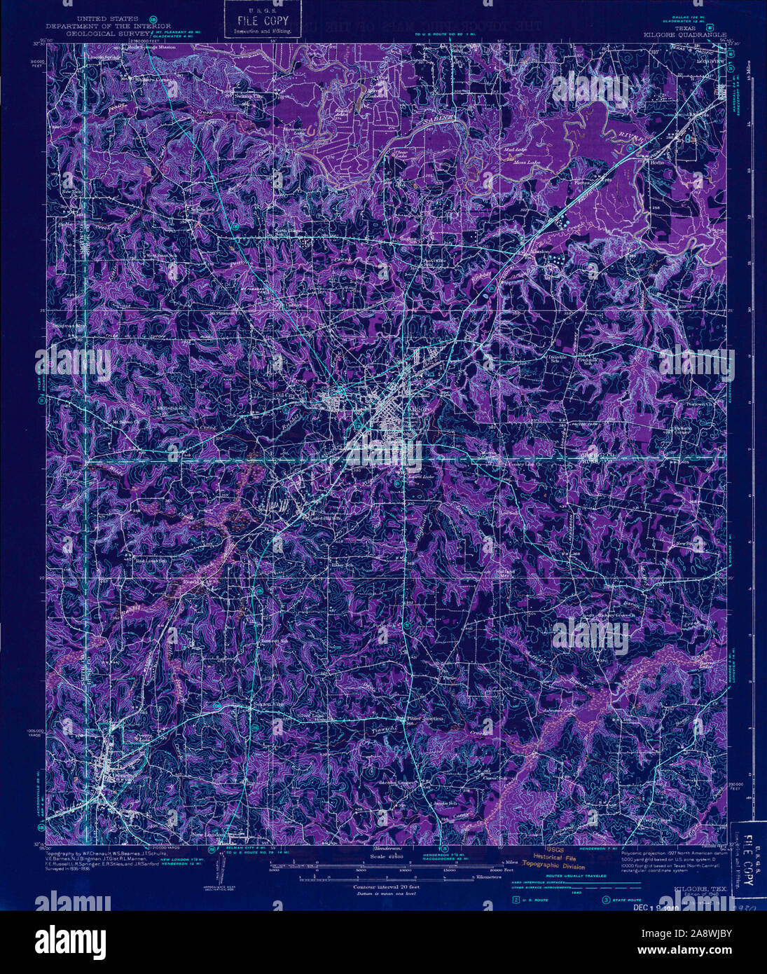 Map of kilgore hi-res stock photography and images - Alamy