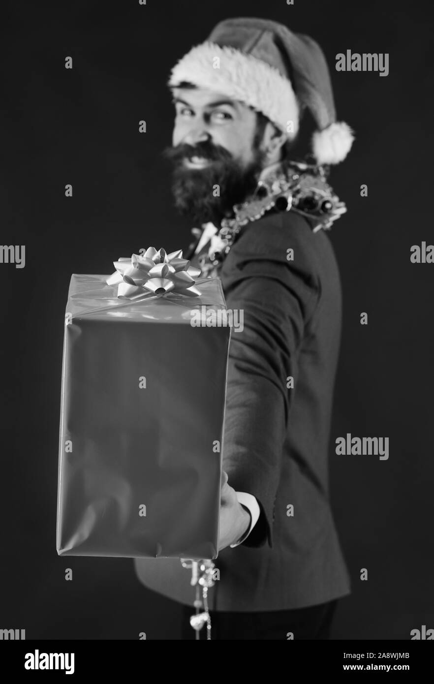 New year businessman santa Black and White Stock Photos & Images - Alamy