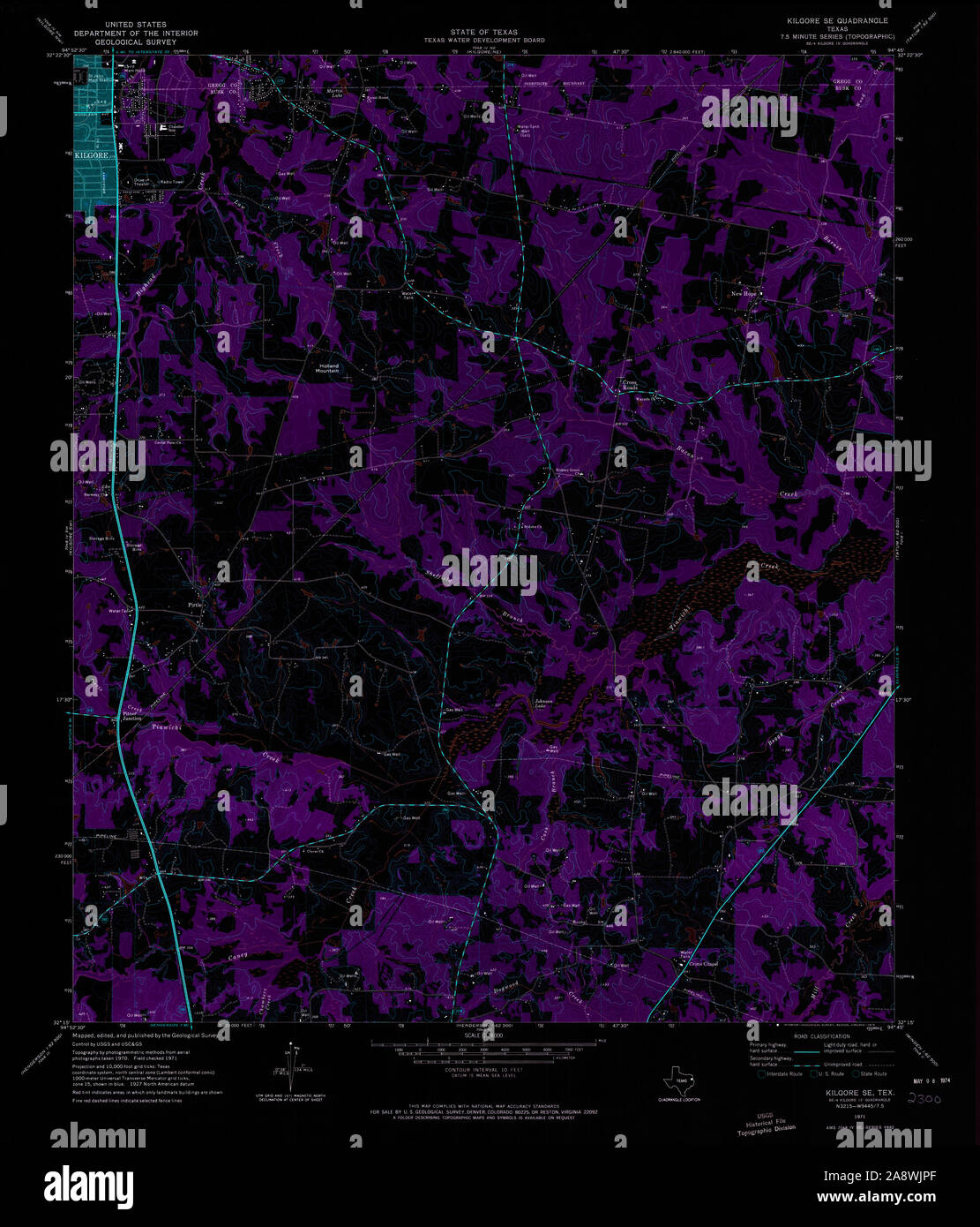 Map of kilgore hi-res stock photography and images - Alamy