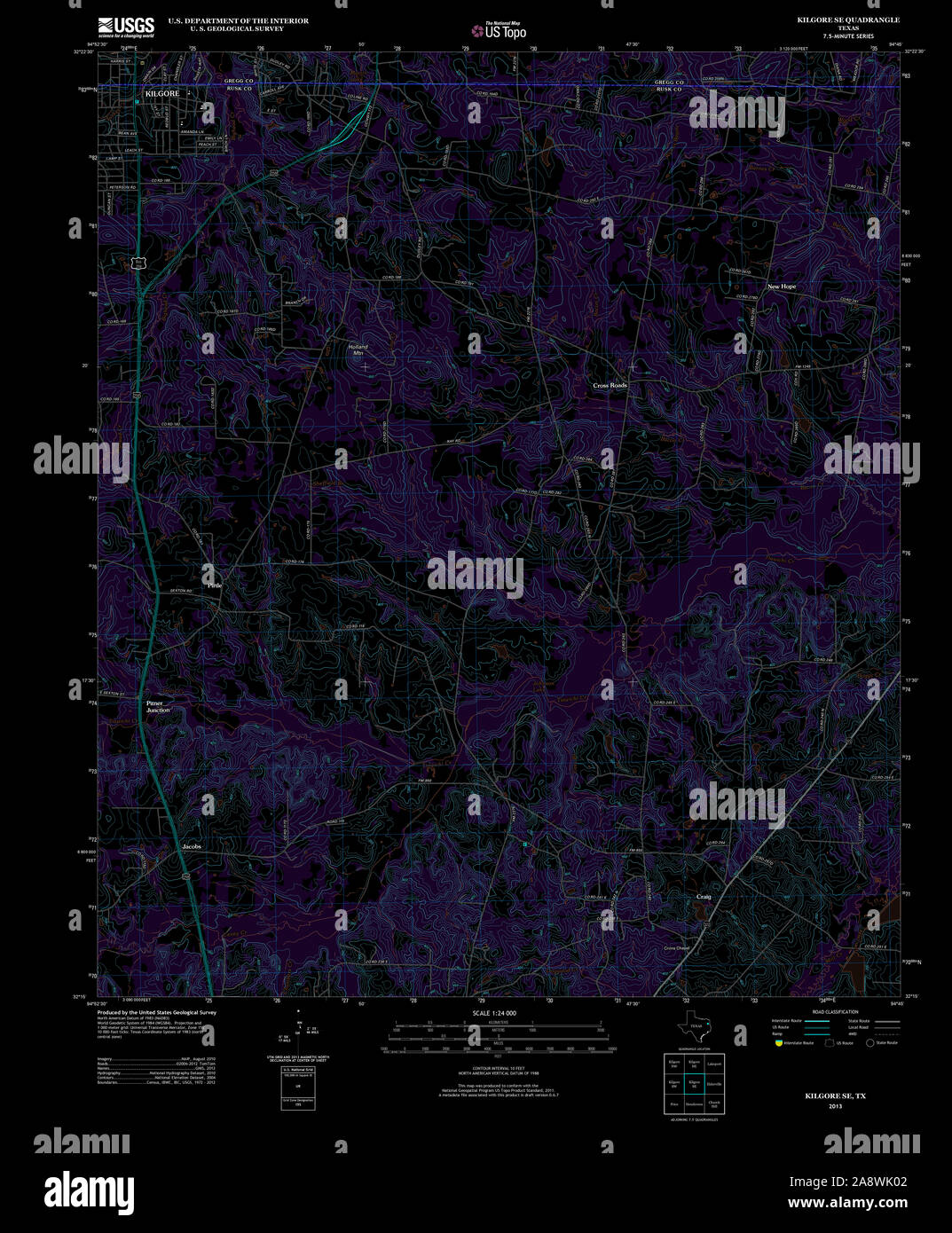 Map of kilgore texas hi-res stock photography and images - Alamy