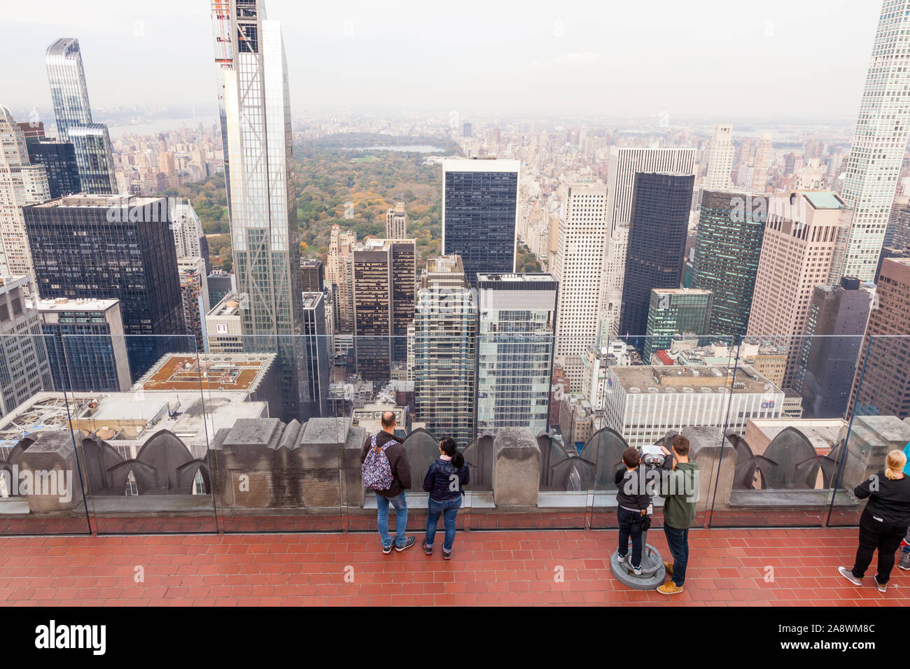 View north over Central Park, Top of the Rock the Rockefeller Center ...
