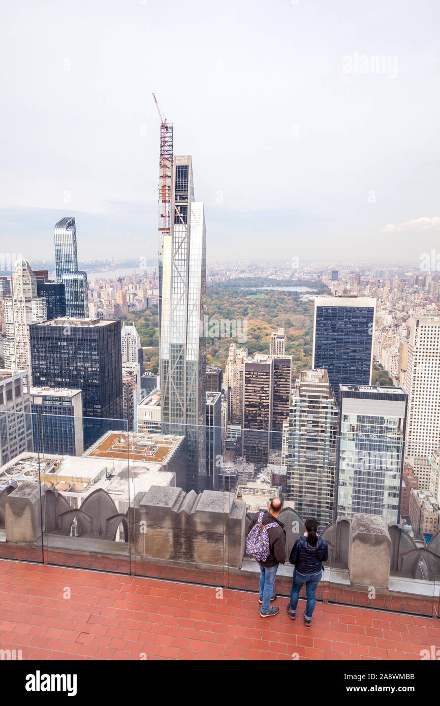 Top of the rock the rockefeller center viewing area hi-res stock ...