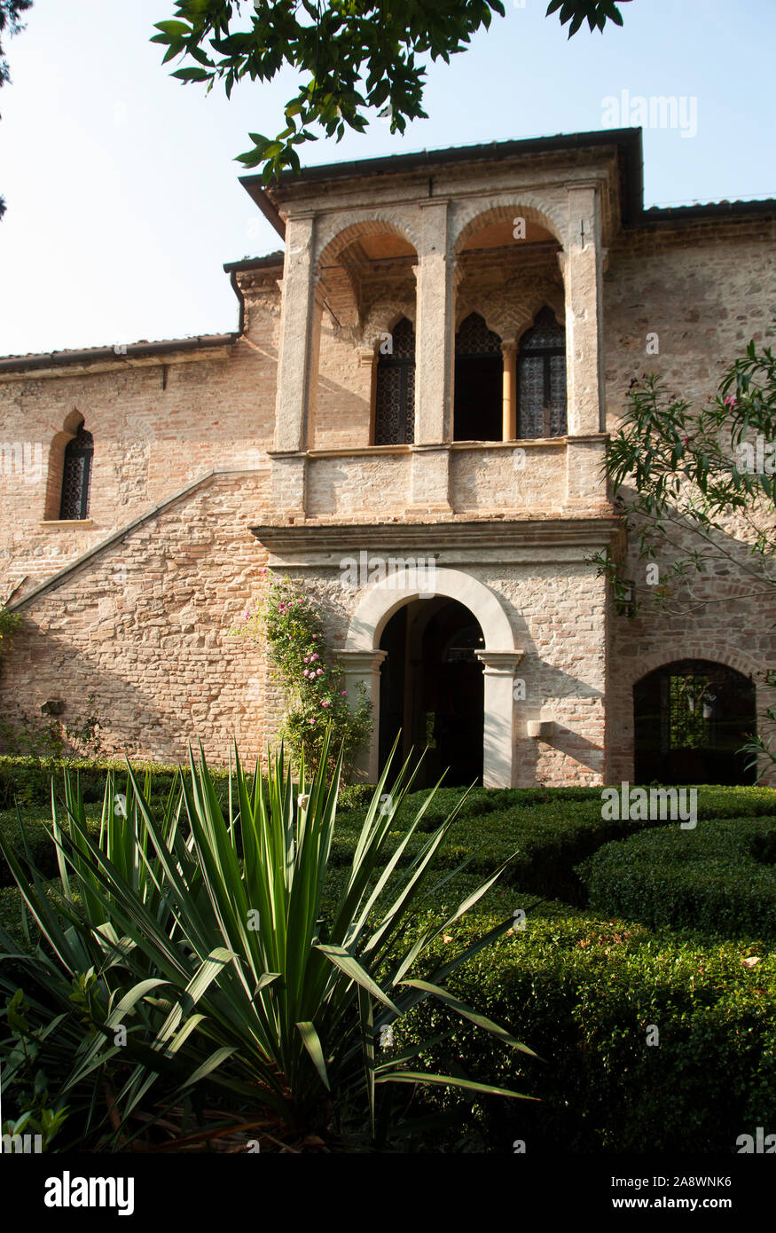 A maze in the garden of Petrarch's House in Arquà Petrarca which is now ...