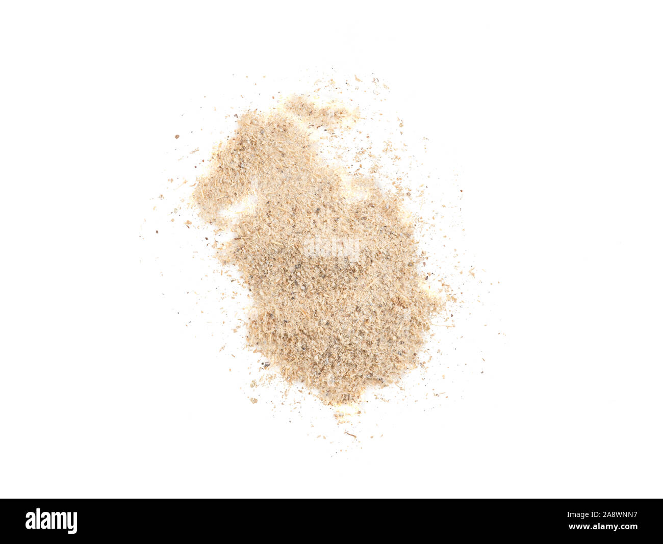 Some ground garlic isolated on white background with copy space for ...