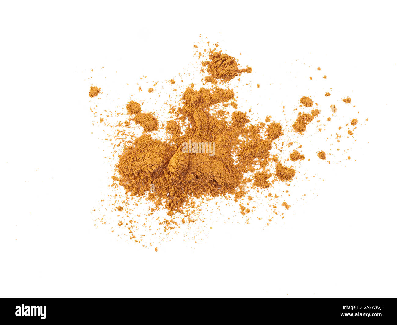Some ground cinnamon isolated on white background. As a spice or ...