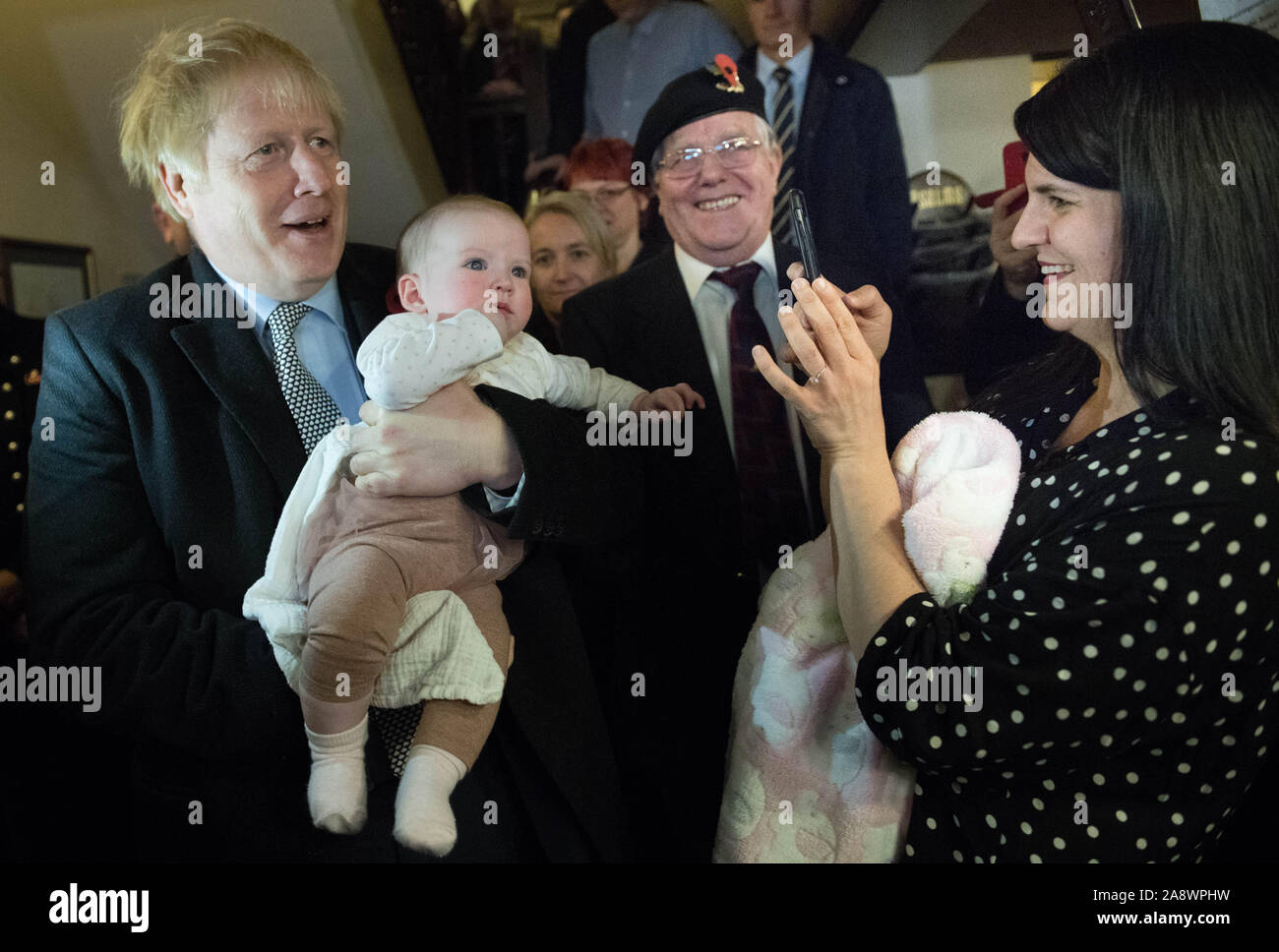 Prime Minister Boris Johnson meets six month old Willow Rose Anderson ...