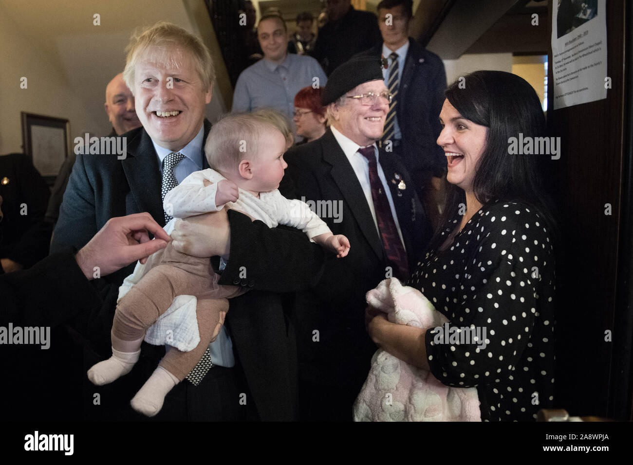 Prime Minister Boris Johnson meets six month old Willow Rose Anderson ...