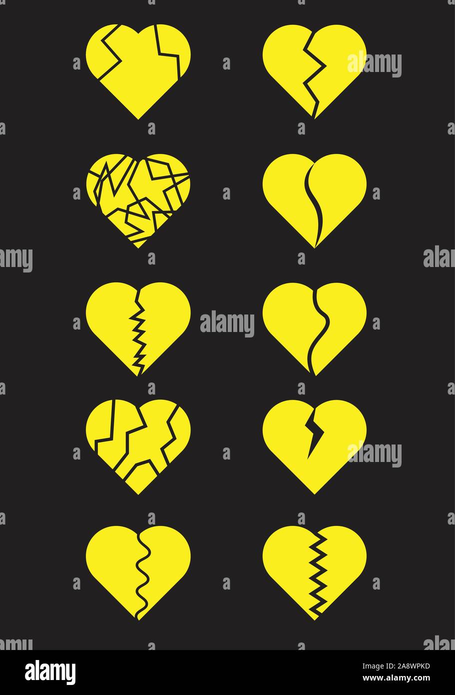 Yellow broken heart collection hi-res stock photography and images - Alamy