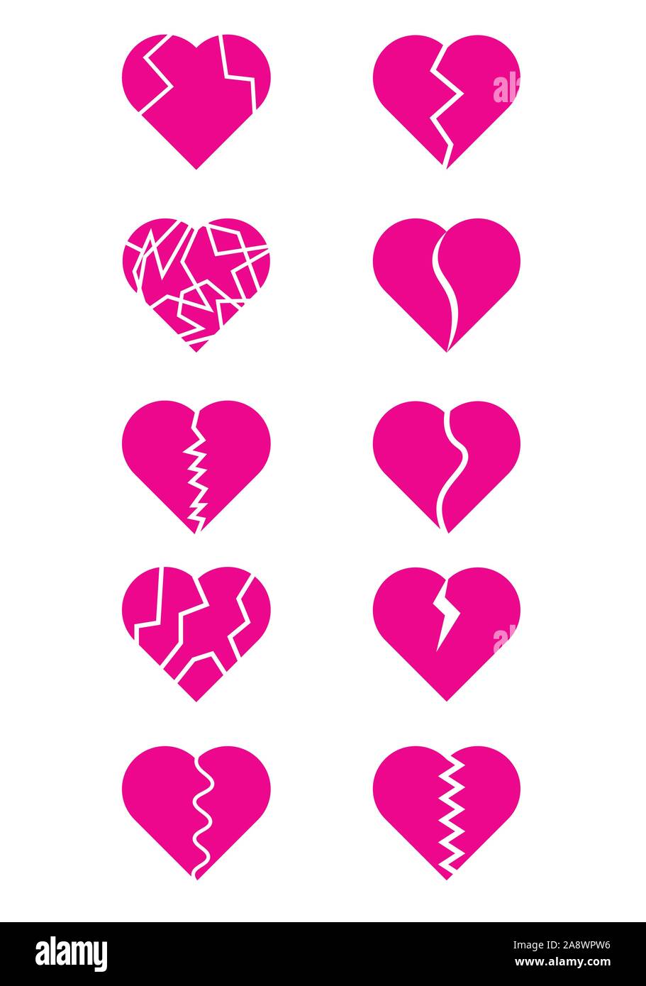 pink broken hearts collection Stock Vector Image & Art - Alamy